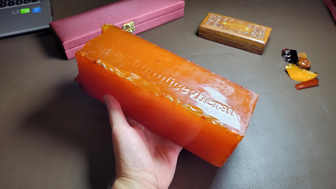 Amber Bakelite Block, Catalin Rods Dice, Bakelite Object for Make a ...