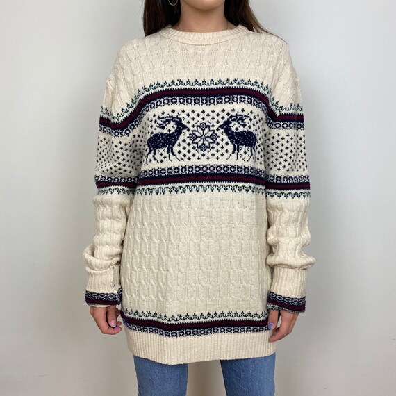 Deer print sweater - Gem