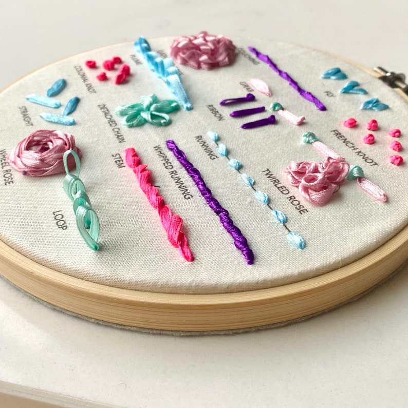 PDF Beginners Ribbon Embroidery Pattern Needlepoint Modern - Etsy