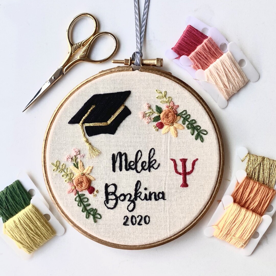 Graduation Handmade Embroidery Hoop Bespoke Wall Art - Etsy UK