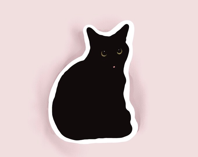 Black Cat Sticker - Etsy