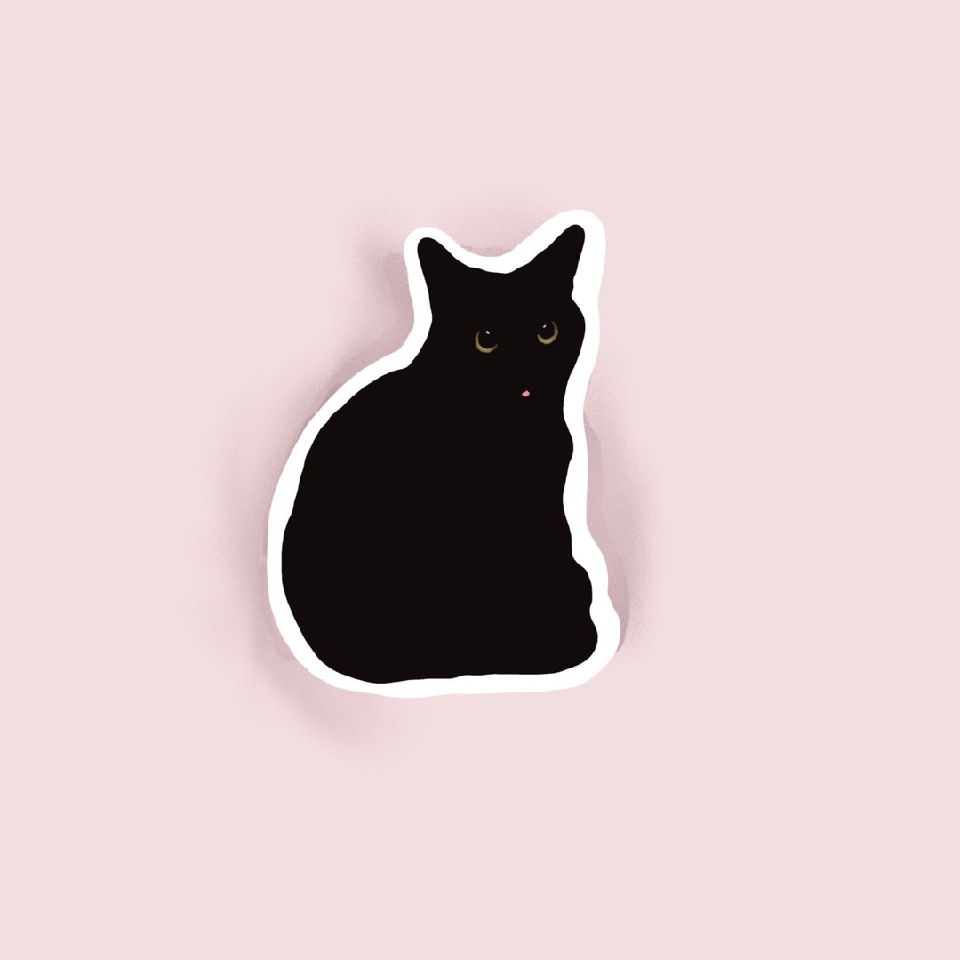 Black Cat Sticker - Etsy
