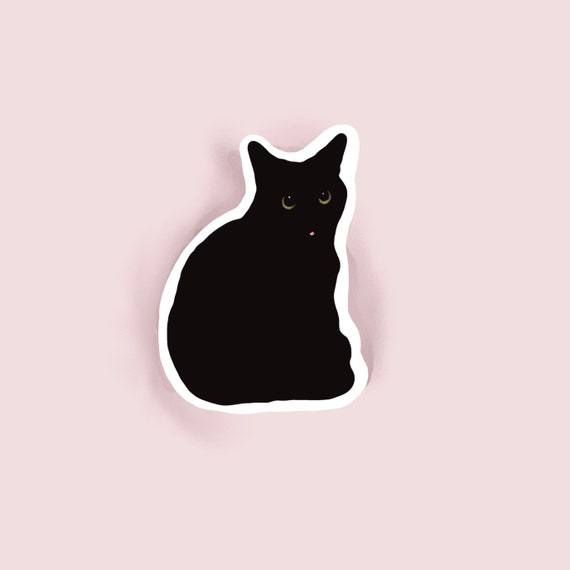 Black Cat Sticker - Etsy