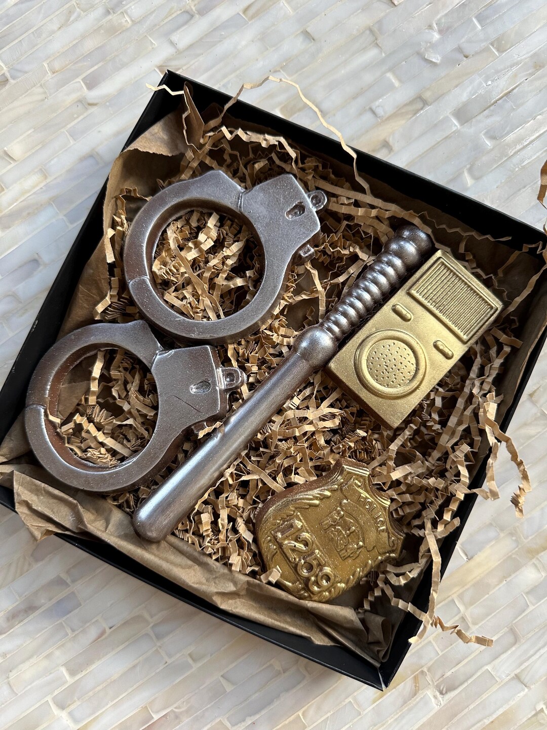 Belgian Chocolate Police Gear Gift Set Unique Police-themed Chocolate ...