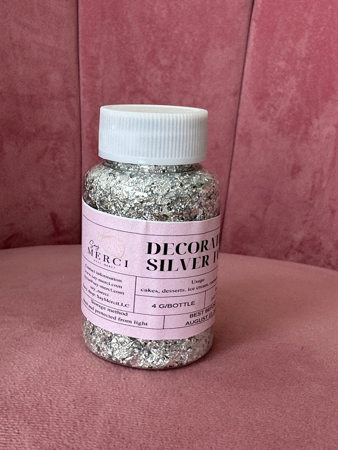Edible Gold or Silver Flakes 3g | Food Decoration for Cakes, Desserts ...
