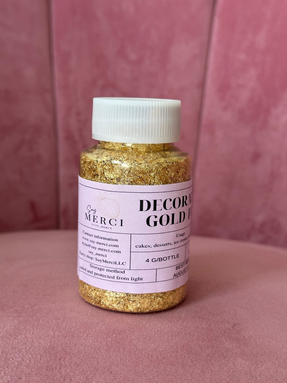 Edible Gold or Silver Flakes 3g | Food Decoration for Cakes, Desserts ...