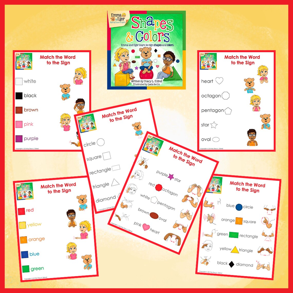 Learn Sign Language Shapes and Colors Book Children's Sign Language - Etsy