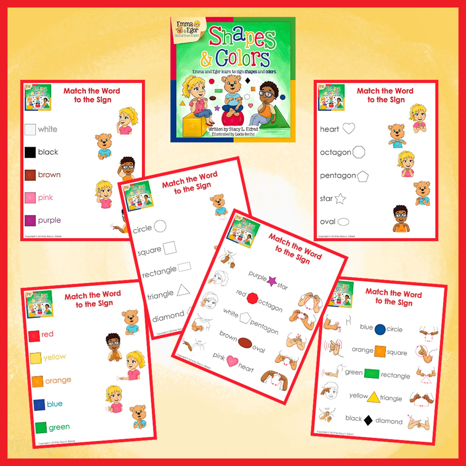 Learn Sign Language Shapes and Colors Book Children's Sign Language - Etsy