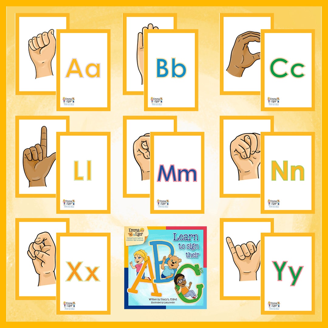 32 cartes mémoire Alphabet-ABC en langue des signes flashcards - Etsy ...