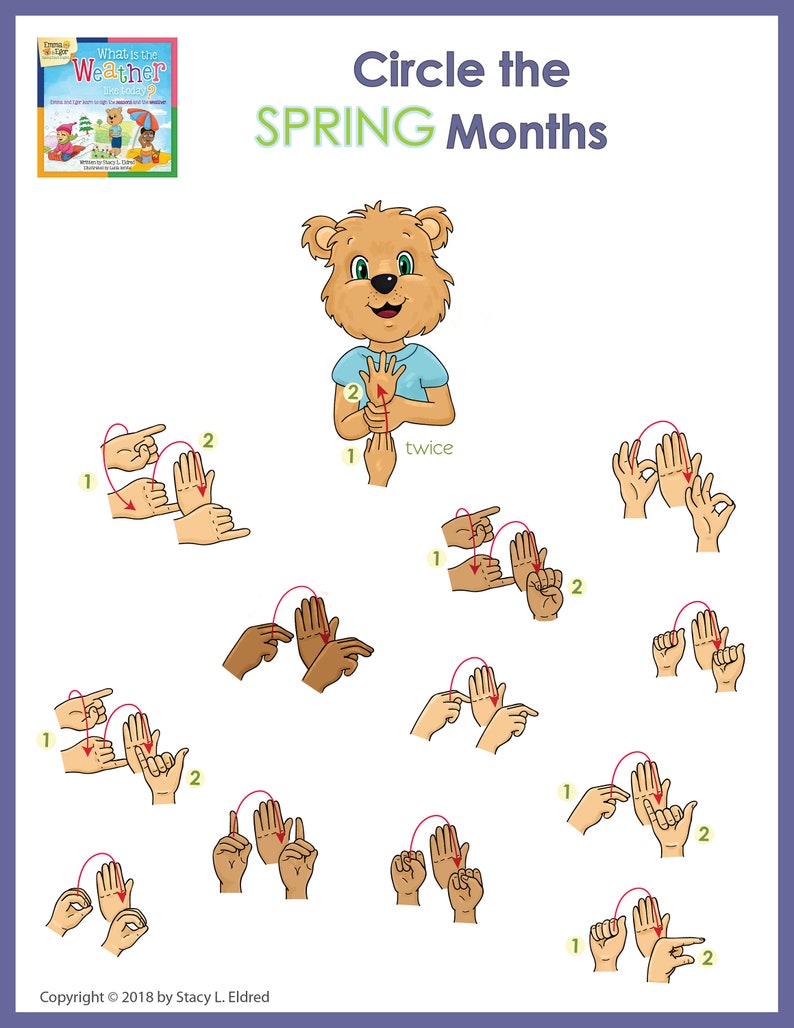 Weather and Seasons Matching Worksheets-12-reusable Sign Language ...