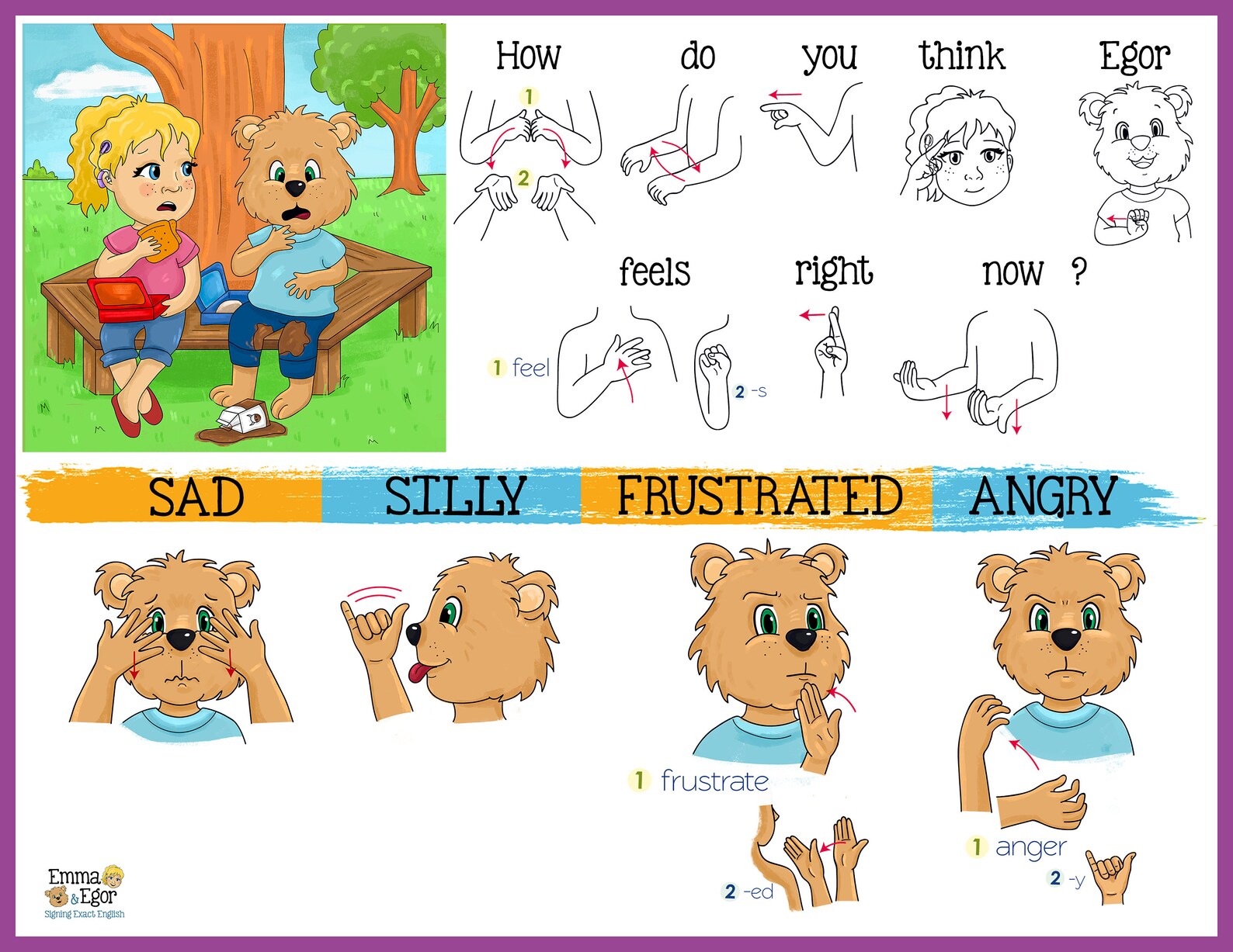 Feelings 24 Reusable Sign Language Worksheets to Help Kids - Etsy