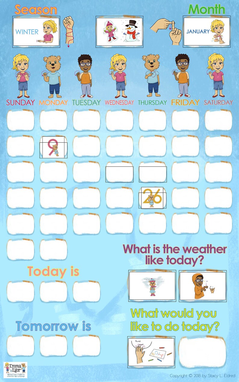 Weather and Seasons Matching Worksheets-12-reusable Sign Language ...