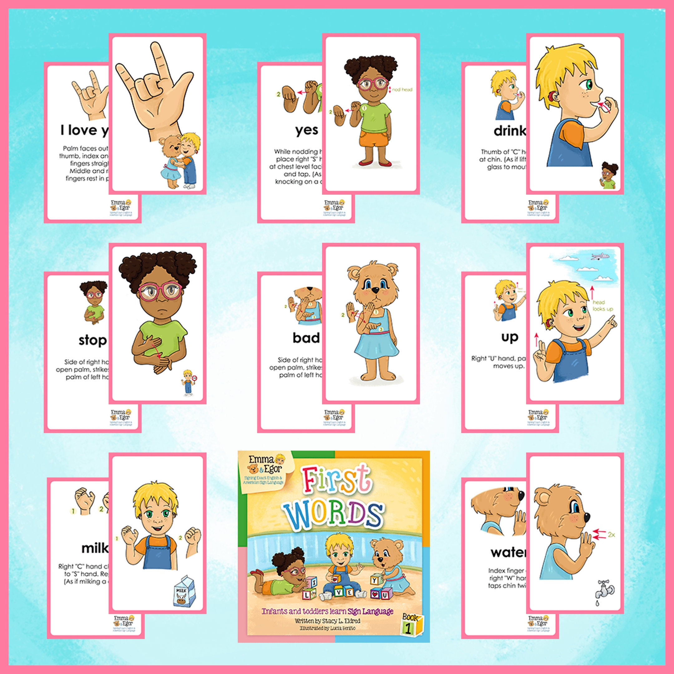 9 Sets of Flashcards to Sign Language With Children With Over - Etsy Canada