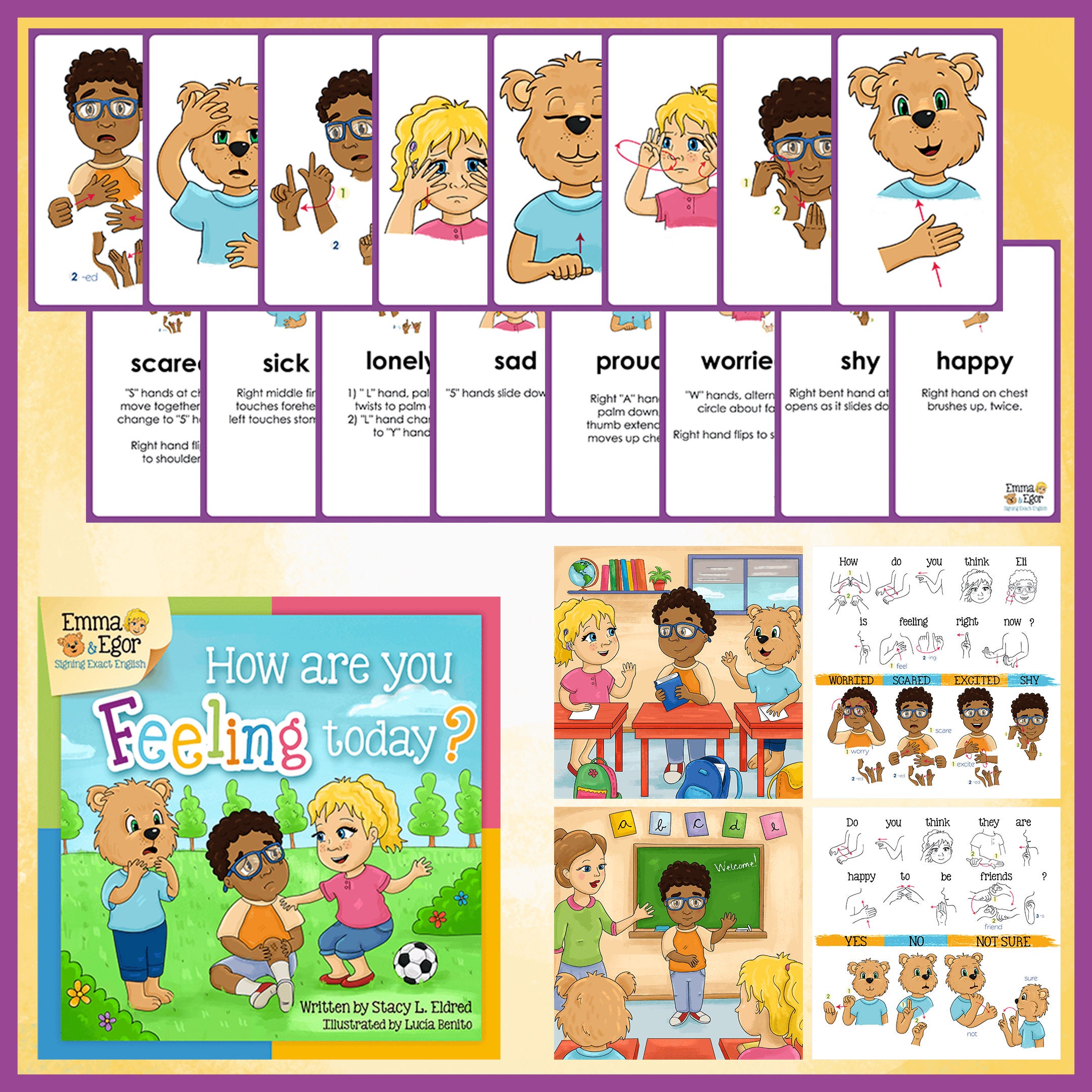 Feelings 24 Reusable Sign Language Worksheets to Help Kids Understand ...