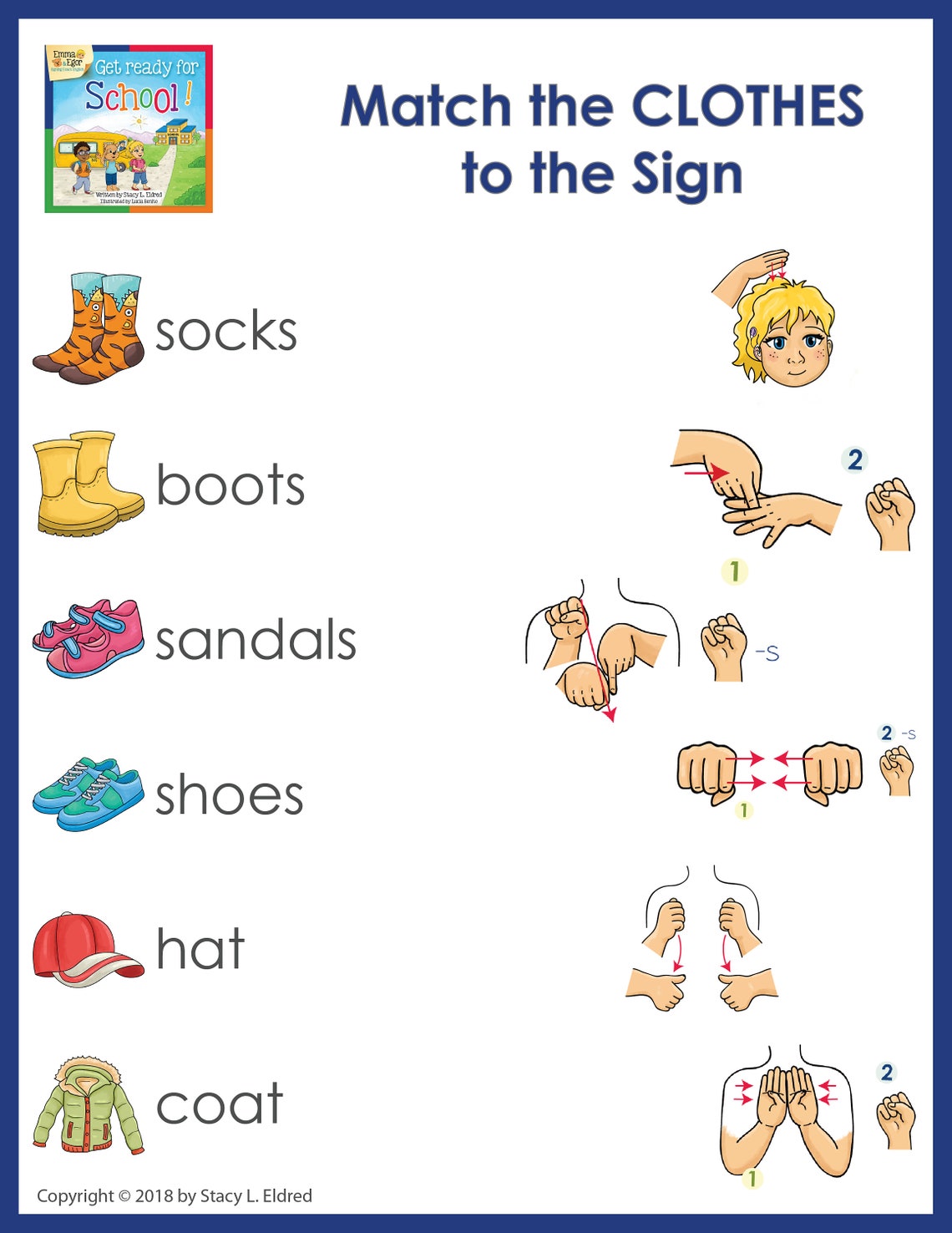 School Matching Worksheets 12-reusable Sign Language getting - Etsy