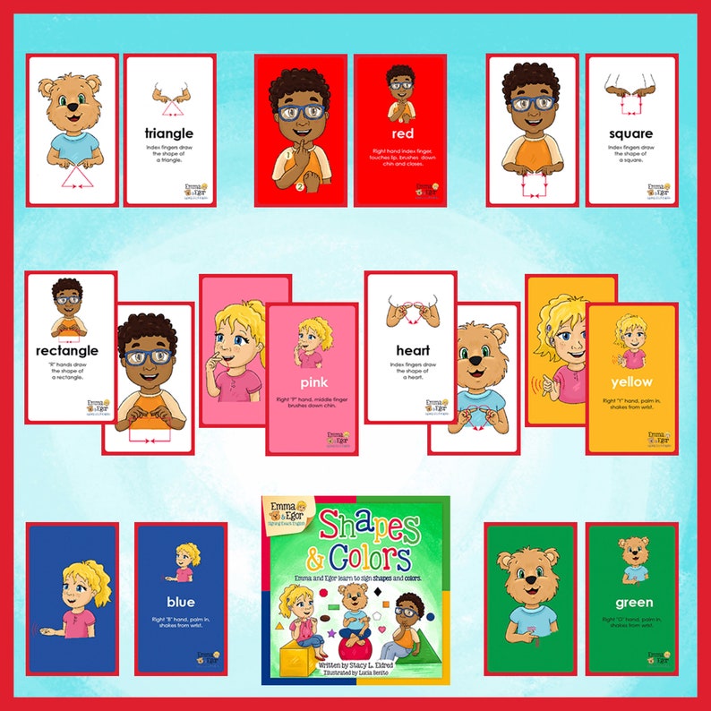 Learn Sign Language Shapes and Colors Book Children's - Etsy