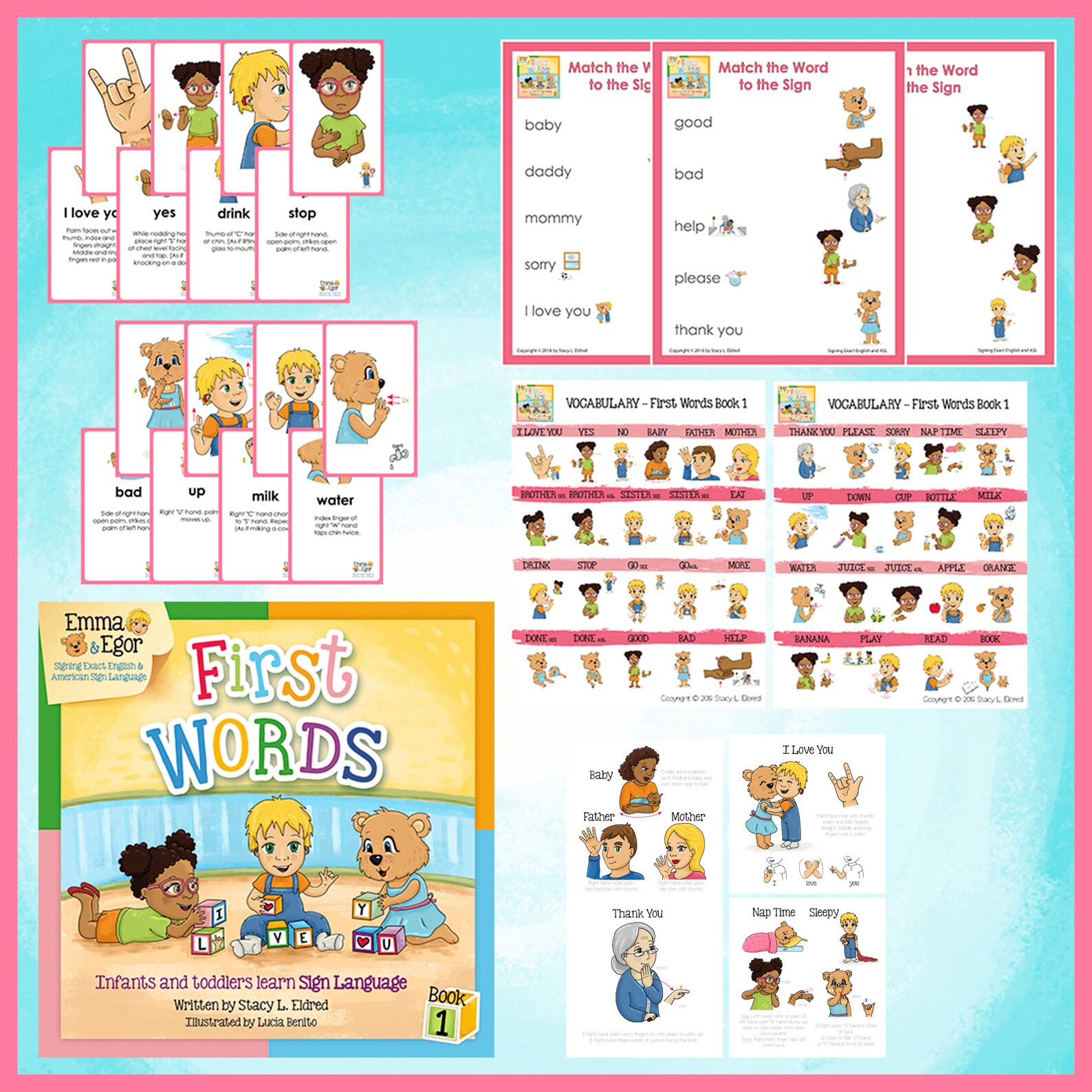 35 First Words Flashcards for Sign Language First Words - Etsy Canada