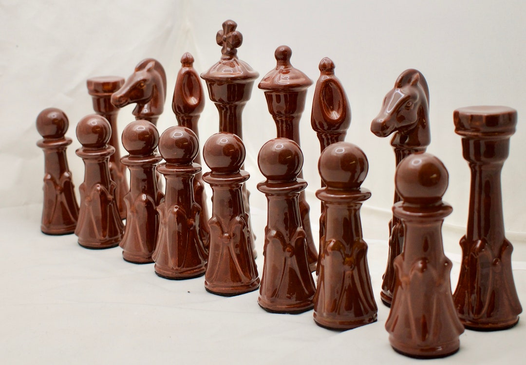 Handmade Ceramic Chess Set Unique Brand New With Vintage Style 32 ...