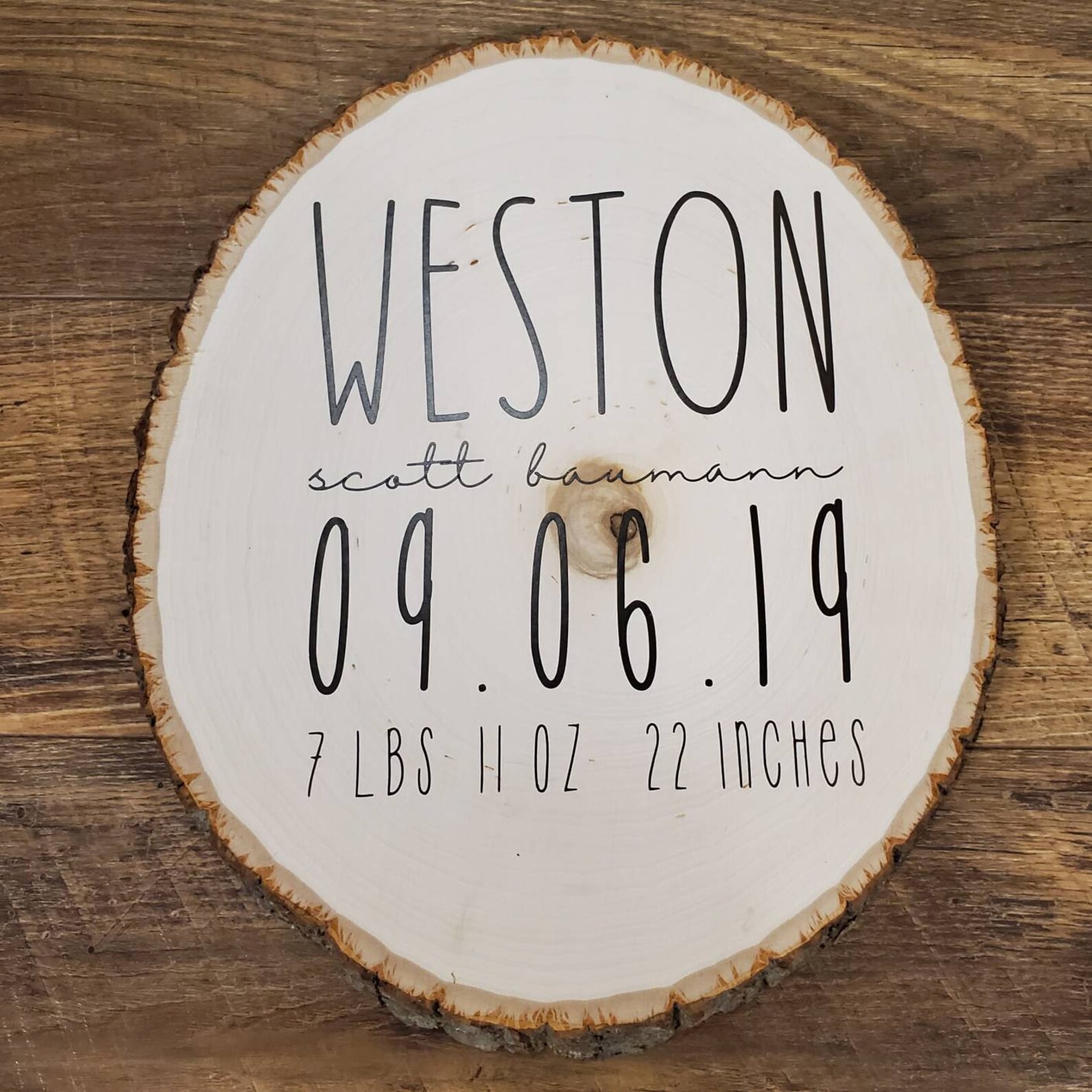 Custom Baby Birth Stats Nursery Decor // Woodland Theme Wood | Etsy