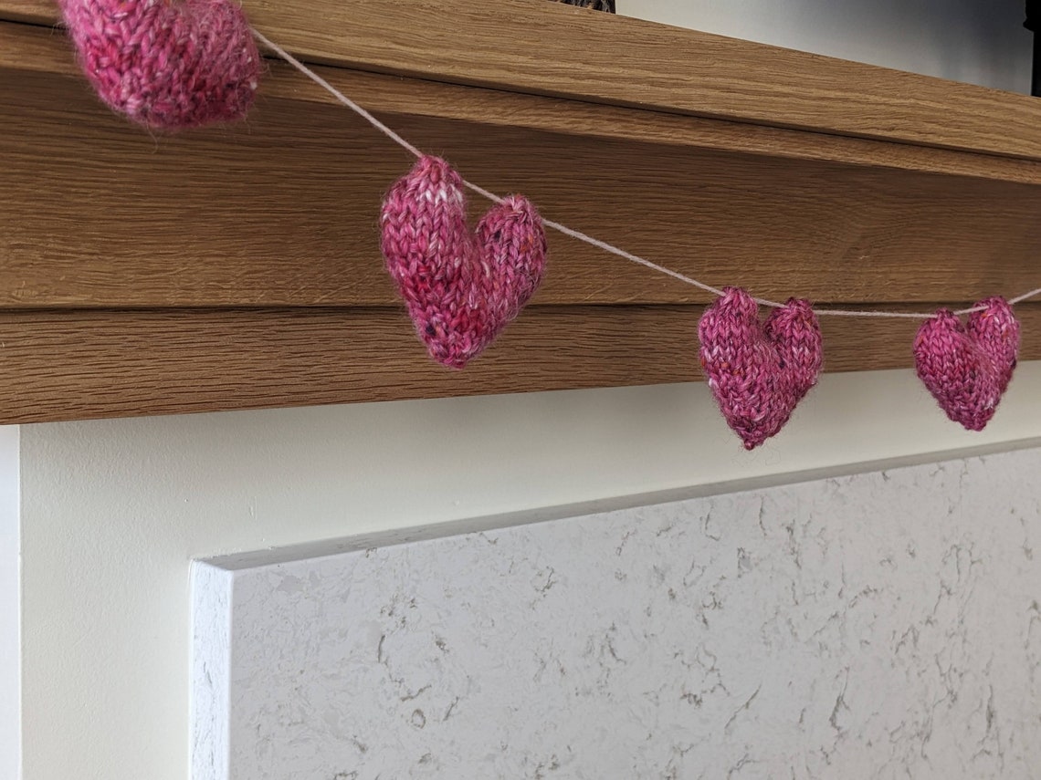 Pink Heather Heart Garland - Etsy