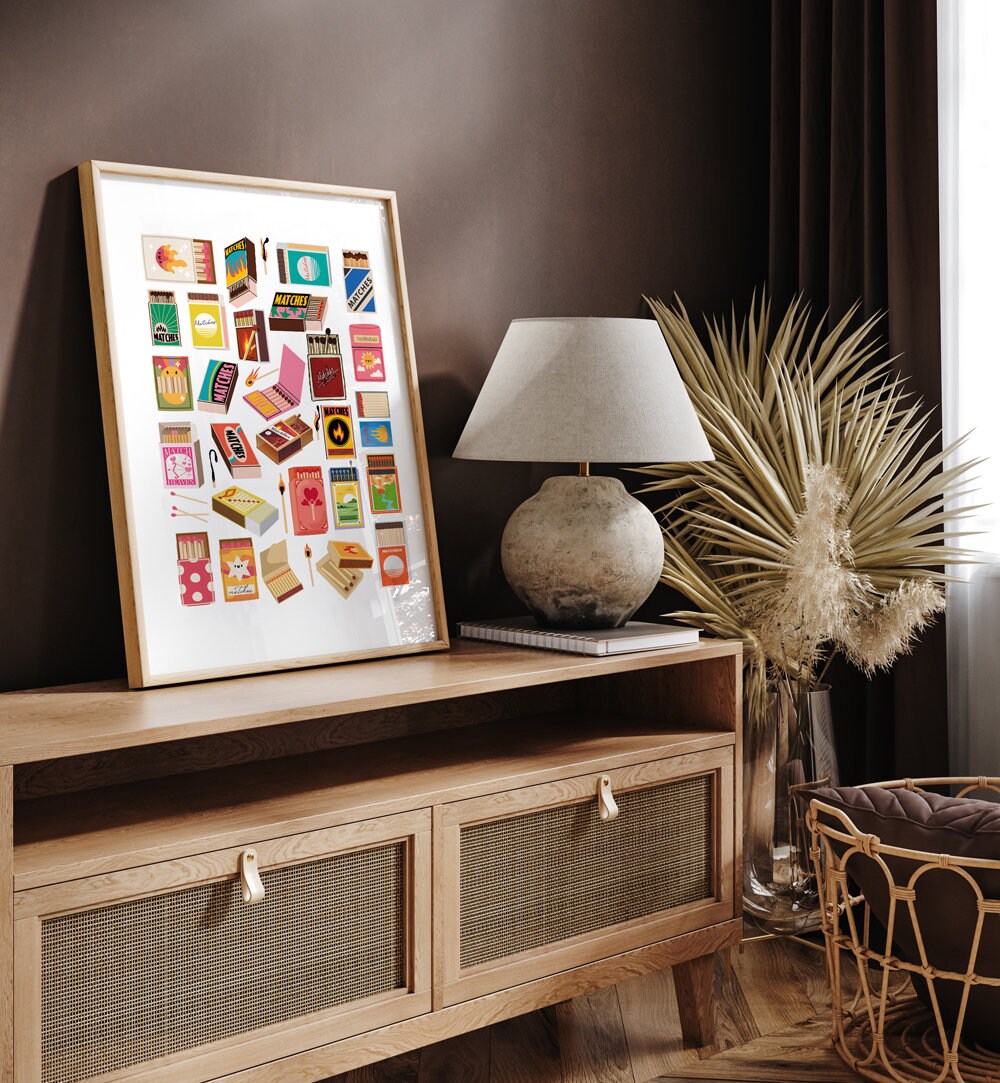 Matchbox Print, Trendy Matches Poster, Matchbook Wall Art, Instant ...