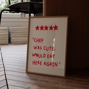 Chef Was Cute Would Eat Here Again Wall Art, Chef Was Cute Poster, Cute ...