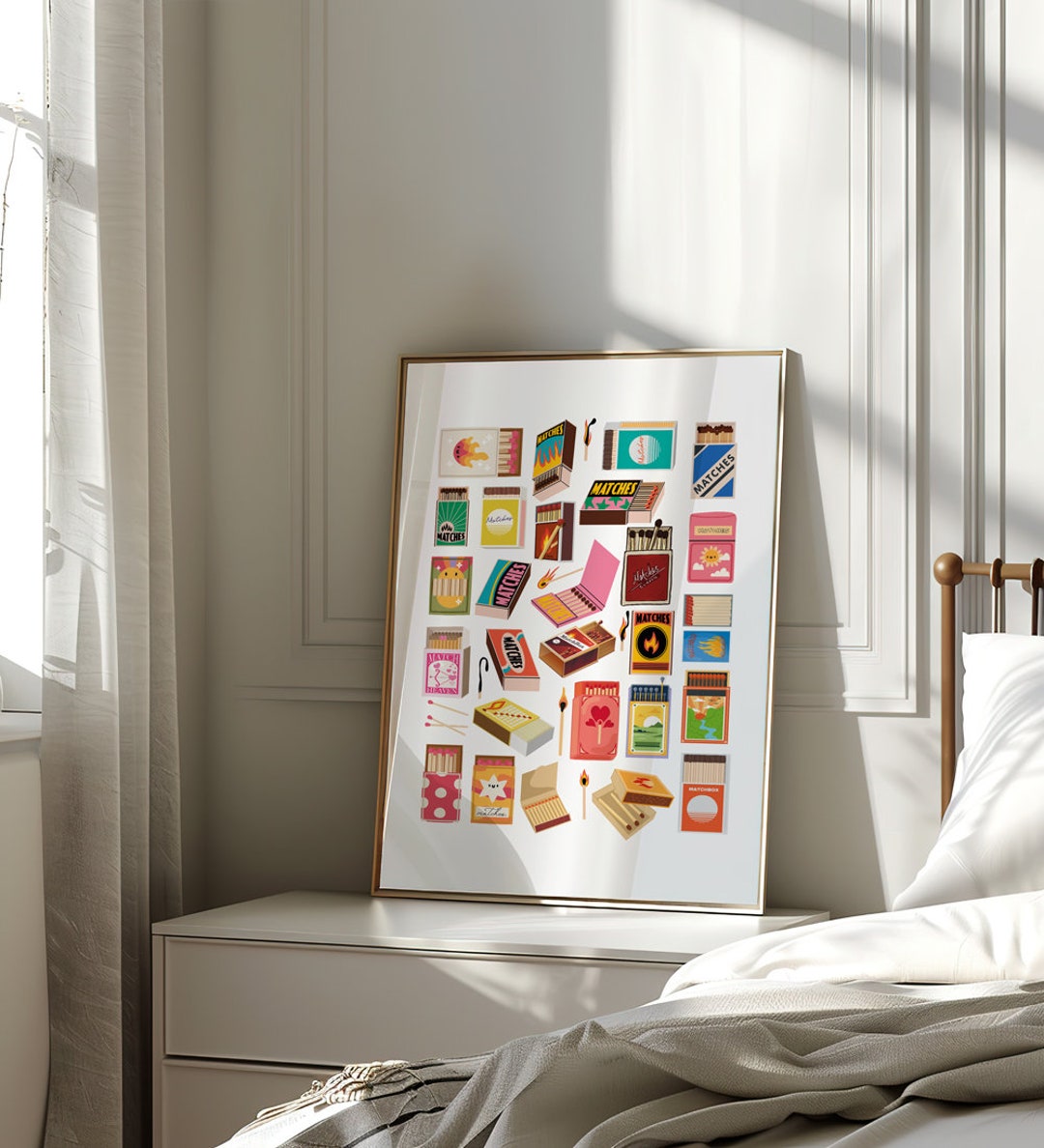 Matchbox Print, Trendy Matches Poster, Matchbook Wall Art, Instant ...