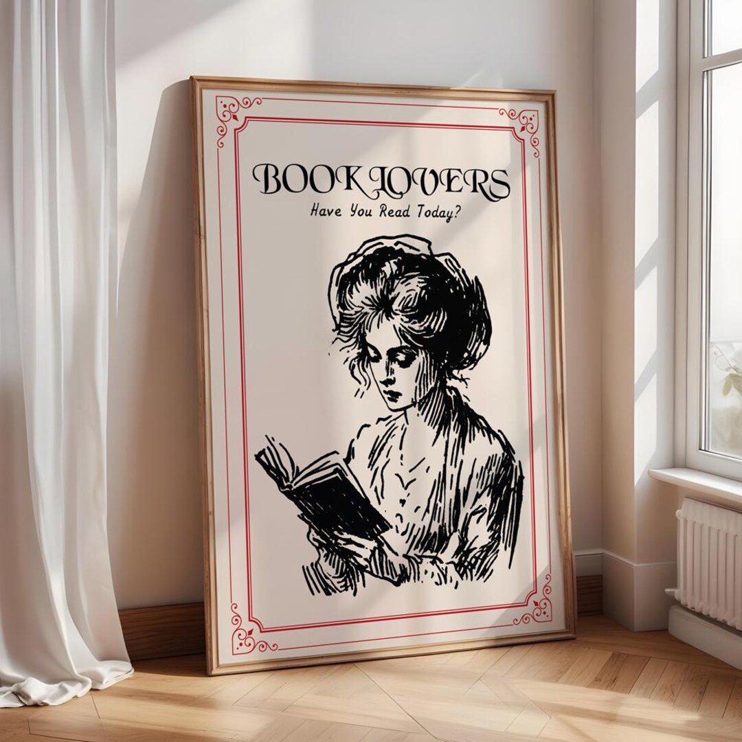 Book Lovers Print, Vintage Reading Poster, Retro Book Club Print, Have ...