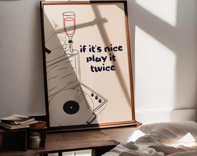 If Its Nice Play It Twice Wall Art, Retro Vinyl Poster, Retro Record ...