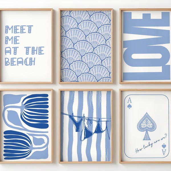 Navy Blue Coastal Wall Art - Etsy