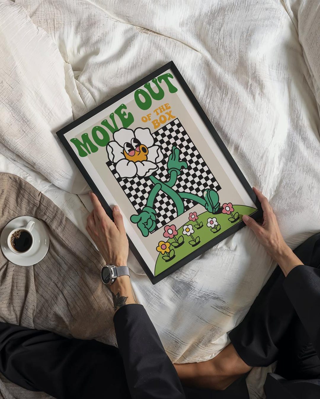 Move Out of the Box Print, Move Out Poster, Groovy Poste, 70s Decor ...