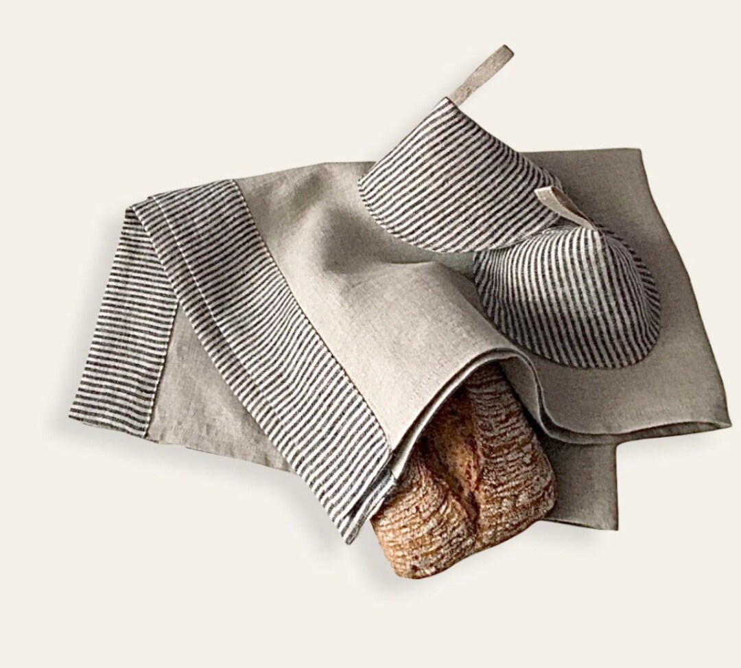 Linen Kitchen Glove.a Set of 2 Linen Gloves.linen Kitchen Towel. Hot ...
