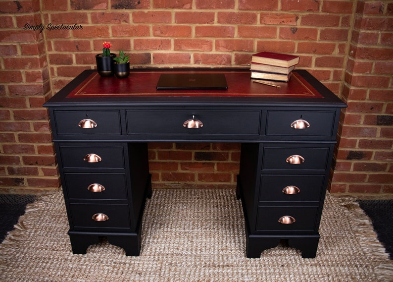 Vintage Black Captains / Pedestal Desk - Commission Order - Etsy UK