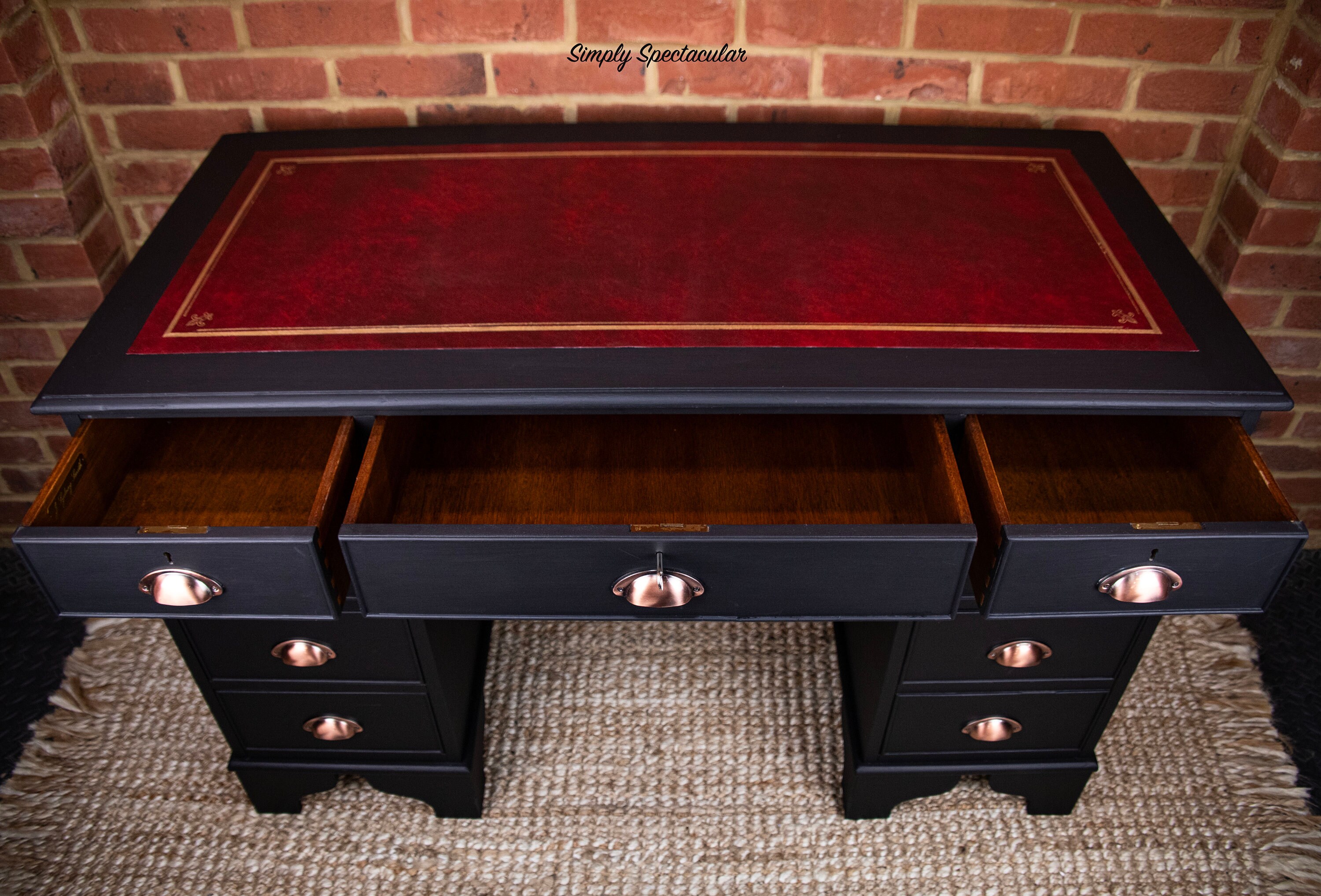 Vintage Black Captains / Pedestal Desk - Commission Order - Etsy UK