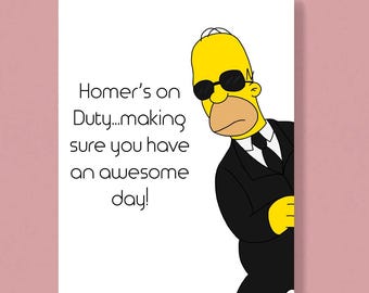 Personalised Homer Simpson Printable Greeting Card Simpsons Happy ...