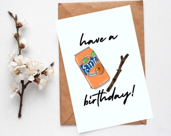 Fanta Birthday Card - Etsy Australia
