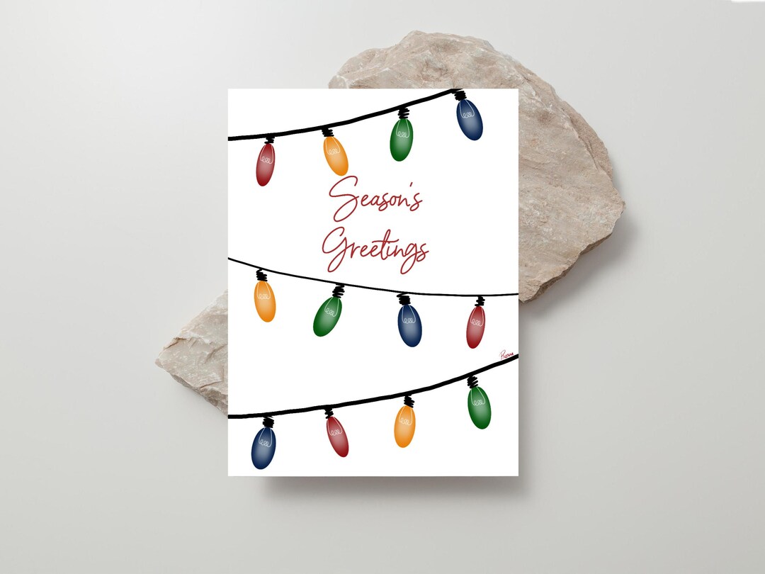 Printable Christmas Card | Festive Holiday Lights (instant Download) - Etsy