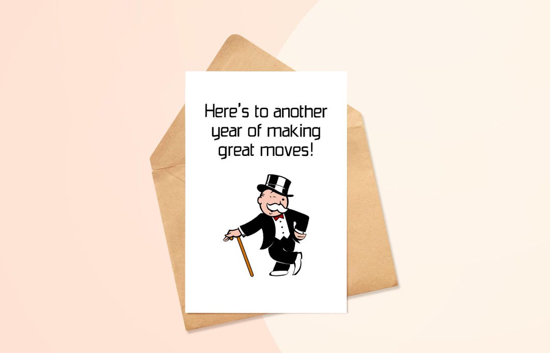 Monopoly Game Printable Greeting Card | Congratulations Card | Board ...