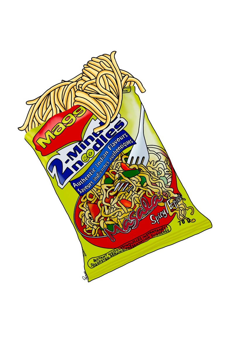 Indian Maggi Noodles Modern Printable Wall Art Desi Nostalgia Art Desi ...