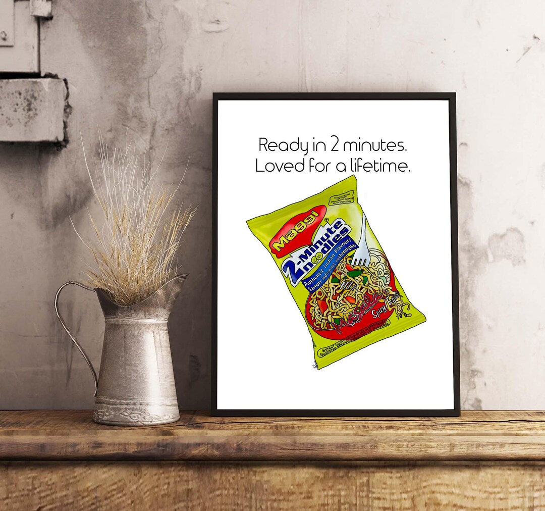 Indian Maggi Noodles Modern Printable Wall Art | Desi Nostalgia Art ...