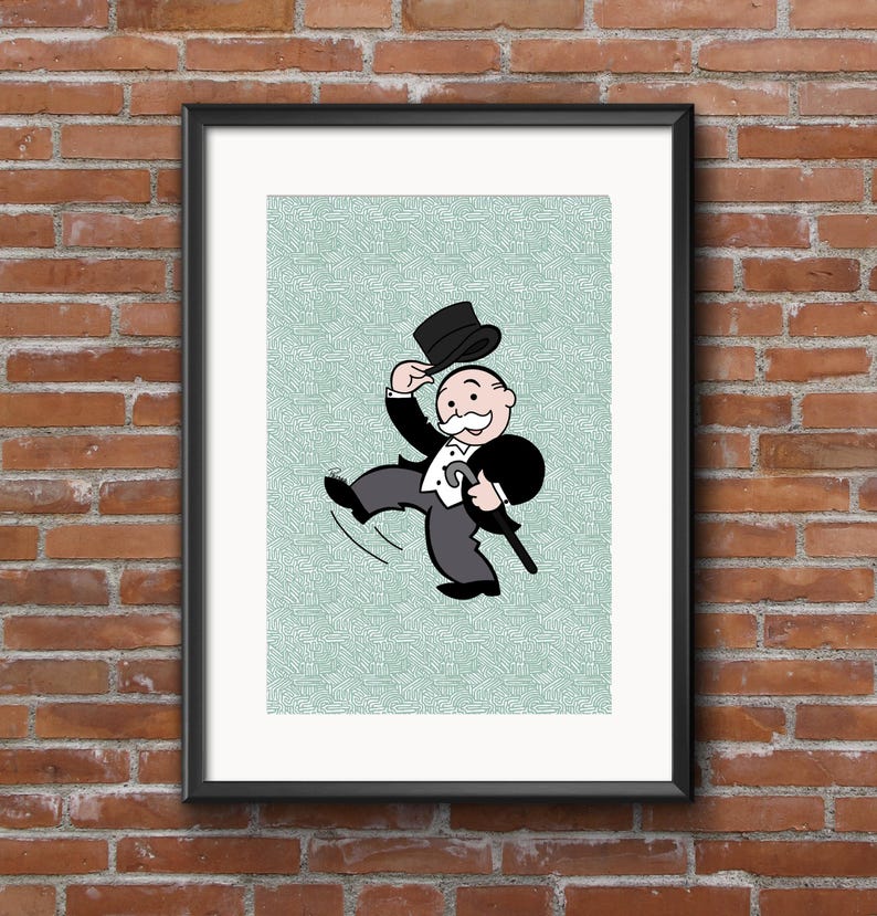 Monopoly Man Art Deco Print: Board Game Wall Art (digital Download) - Etsy