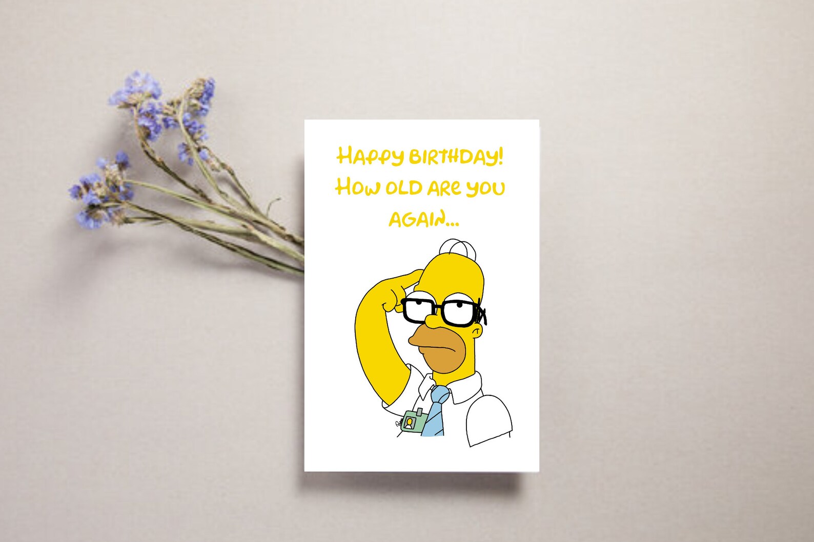 Homer Simpson Printable Greeting Card Simpsons Happy Birthday Card Gift ...