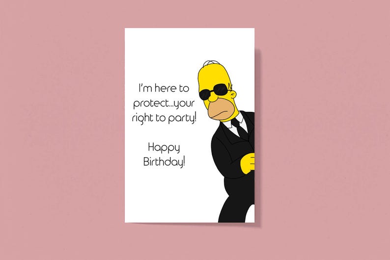 Homer Simpson Birthday Card: Funny Printable Simpsons TV Show (digital ...