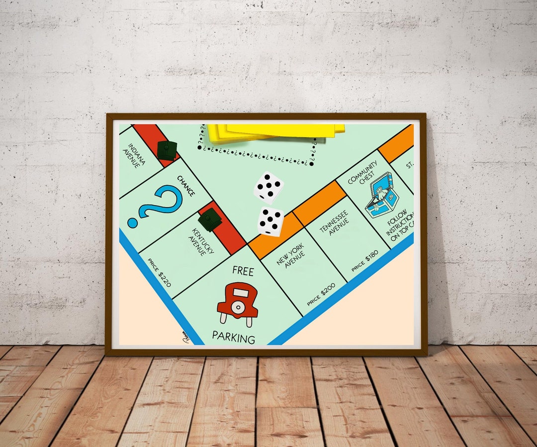 Board Game Printable Wall Art | Monopoly Print | Monopoly Art | Dorm ...