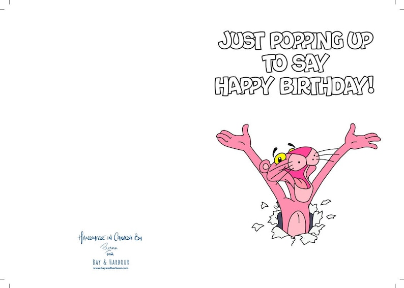 Pink Panther Printable Birthday Card (different Sizes Provided) - Etsy