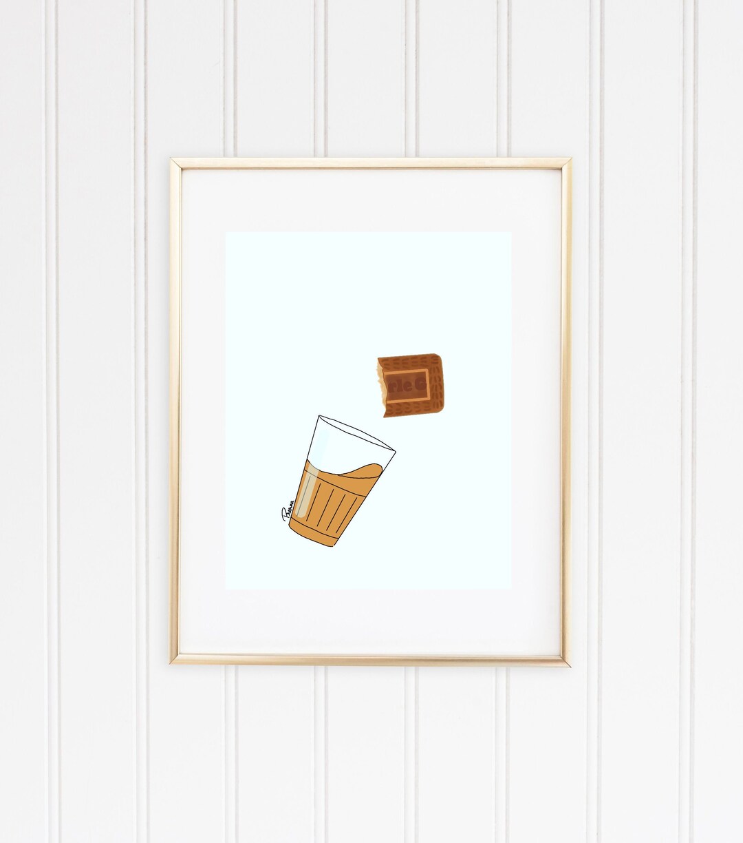 Chai und Keks Art Print: Parle G Illustration, Indian Modern Home Decor ...