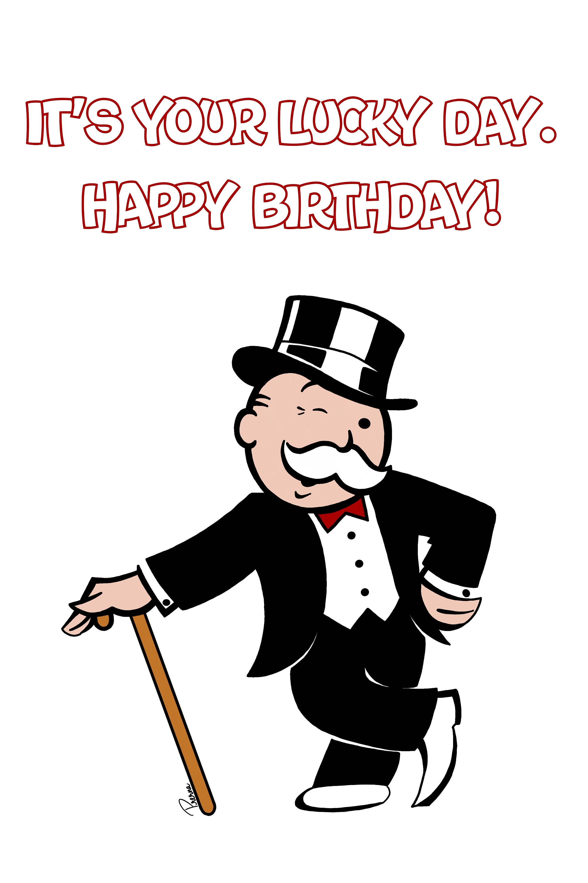 Monopoly Birthday Card: Funny Board Game Greeting (digital Download) - Etsy
