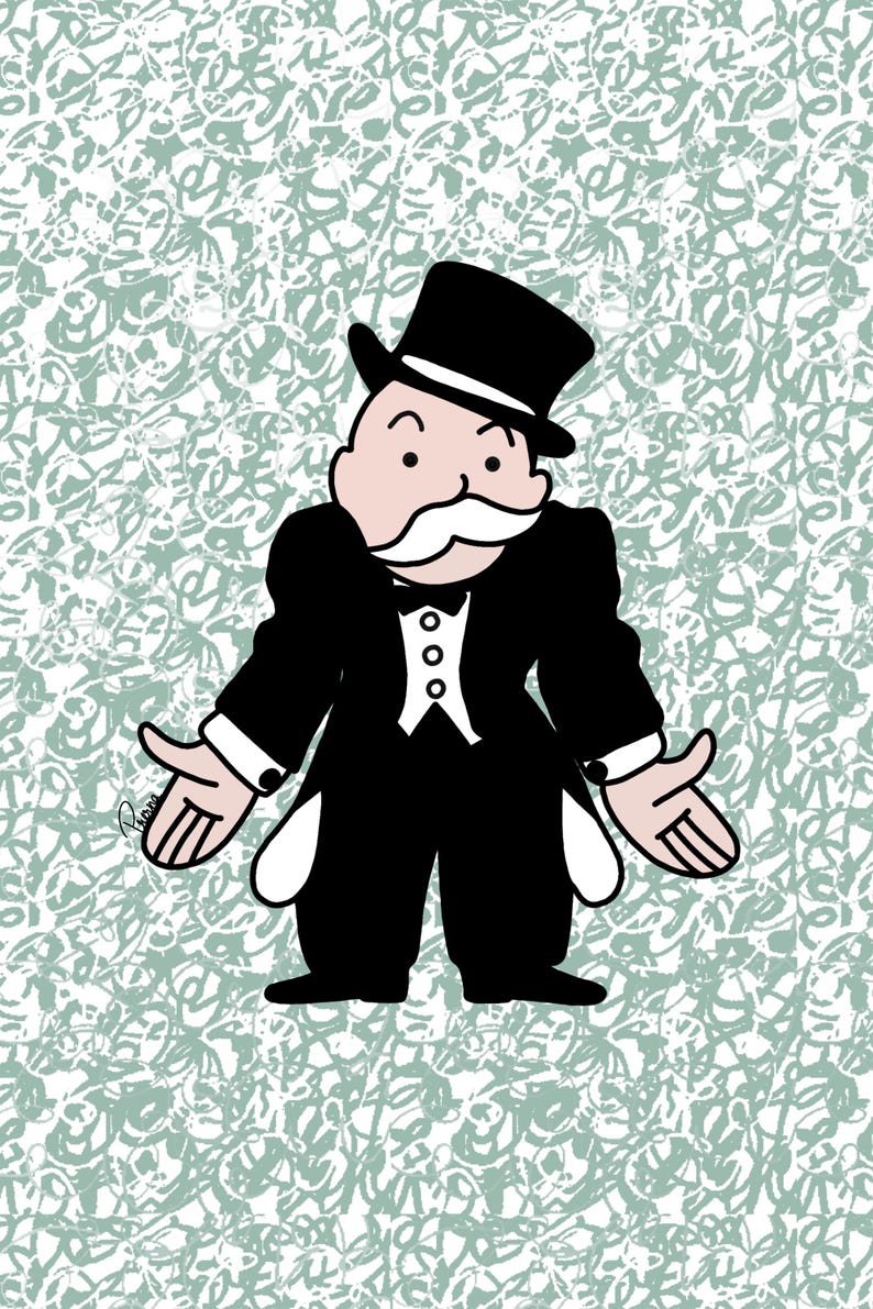 Monopoly Man Art Deco Print: Board Game Wall Art (digital Download) - Etsy