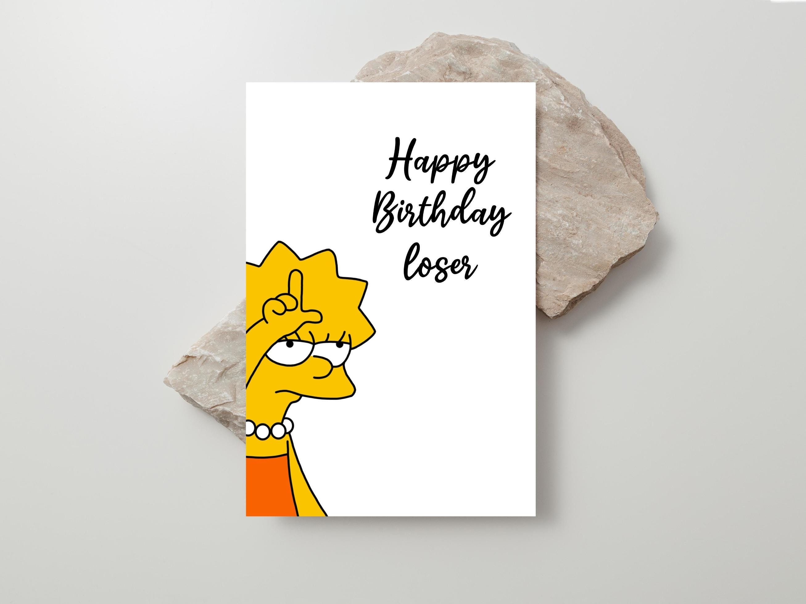 Lisa Simpson Birthday Card: Printable Simpsons TV Show Gift (digital ...