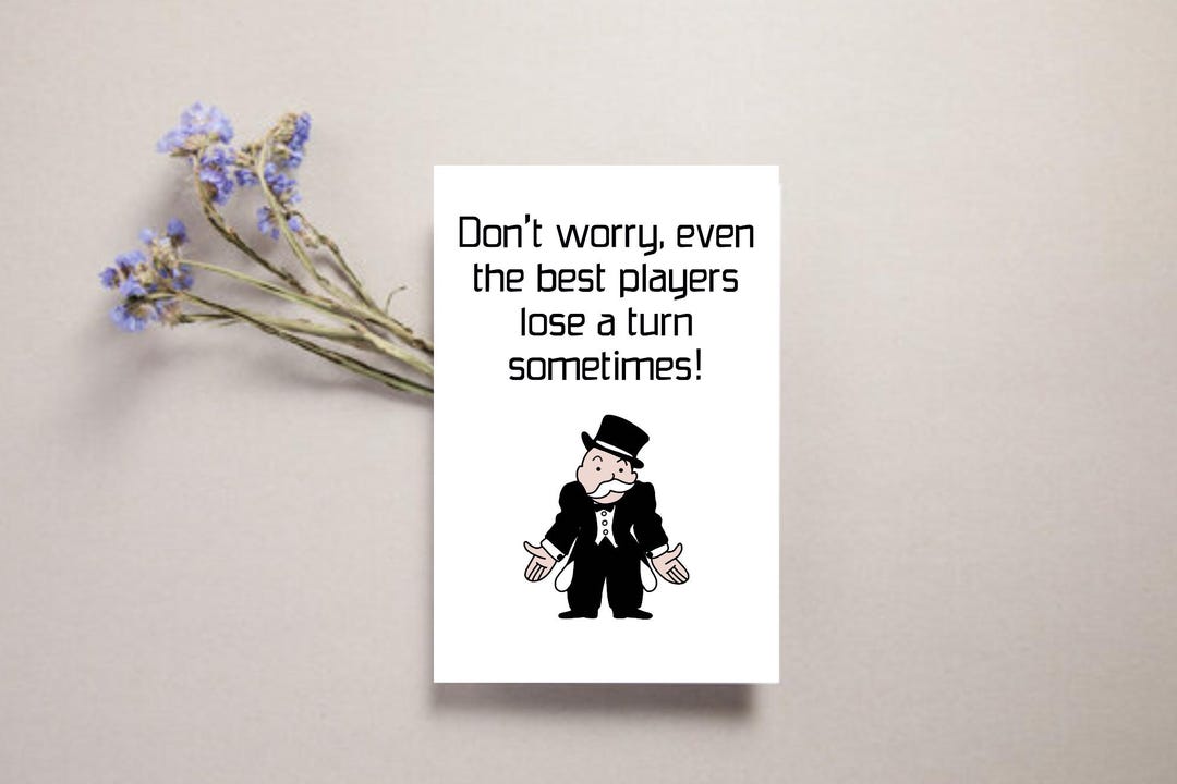 Monopoly Printable Greeting Card | Monopoly Sympathy Card | Sorry Board ...
